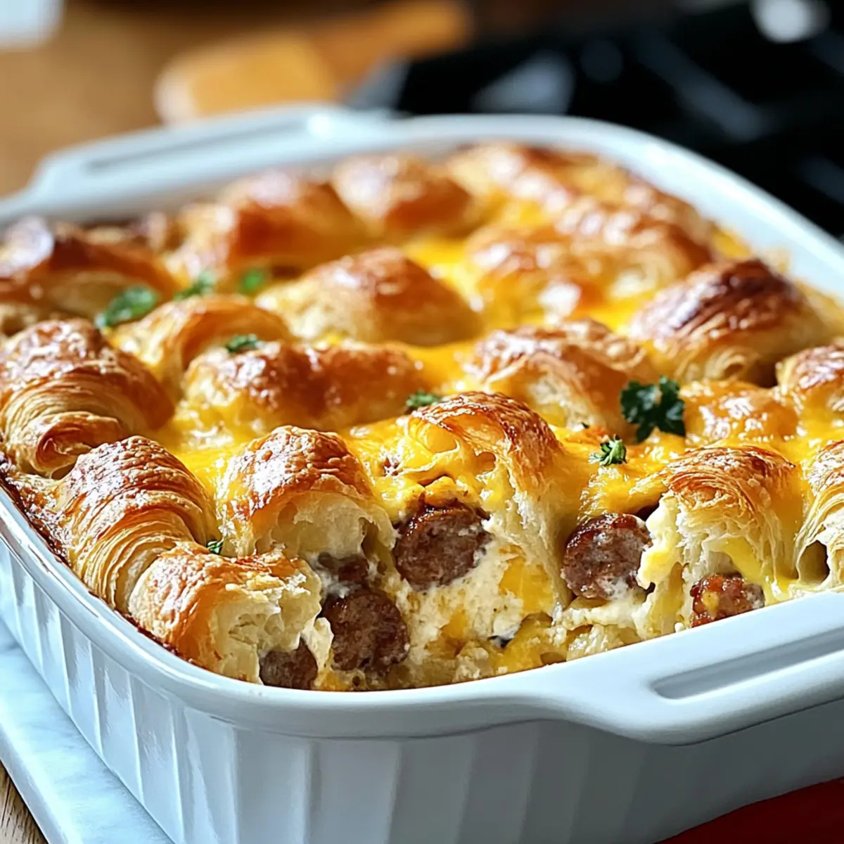 Overnight Croissant Breakfast Casserole: Easy & Delicious